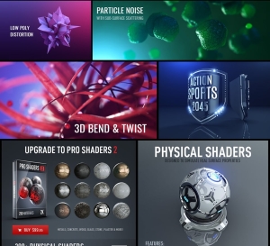 E3D V2 模型/材质/贴图/灯光包 Video Copilot – Motion Design 2, Backlight, Pro Shaders 2 （Mac/Win）-红森林