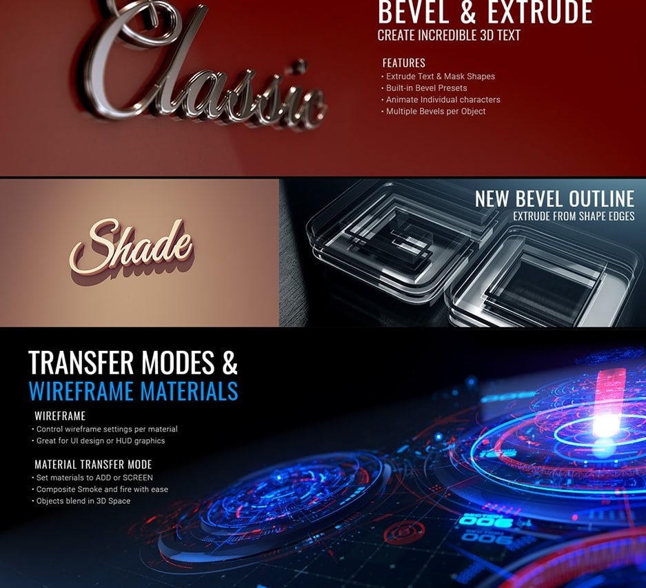 E3D V2 模型/材质/贴图/灯光包 Video Copilot – Motion Design 2, Backlight, Pro Shaders 2 （Mac/Win）-红森林