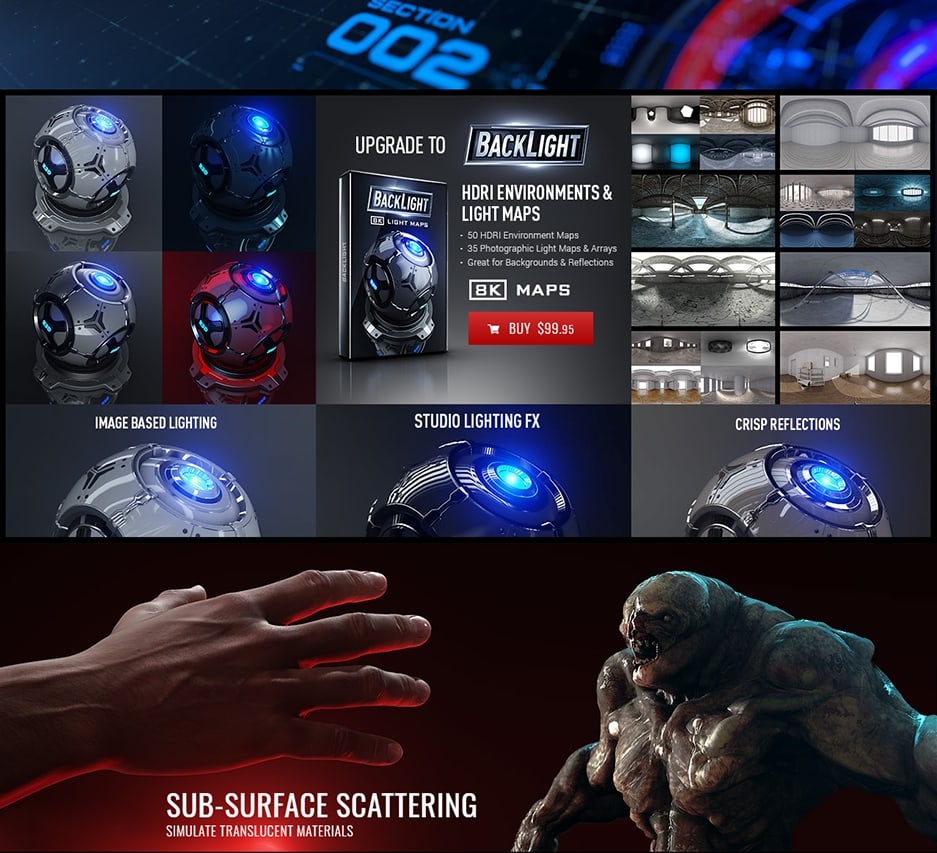 E3D V2 模型/材质/贴图/灯光包 Video Copilot – Motion Design 2, Backlight, Pro Shaders 2 （Mac/Win）-红森林