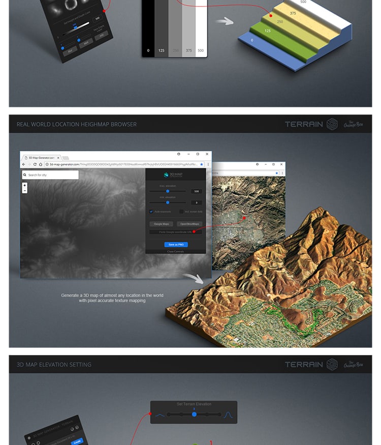 【PS插件】立体地图生成器扩展面板 Photoshop 3D Map Generator-红森林