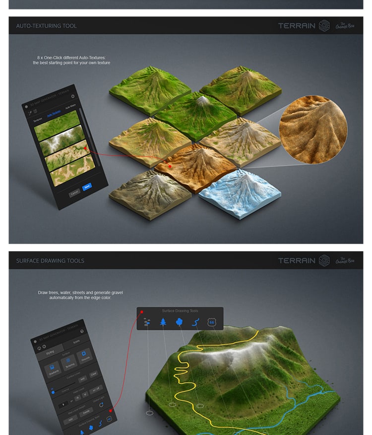 【PS插件】立体地图生成器扩展面板 Photoshop 3D Map Generator-红森林