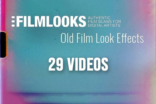 【视频素材】29个复古老电影胶片噪点刮痕炫光动画 FilmLooks- Old Film Look Effects-红森林