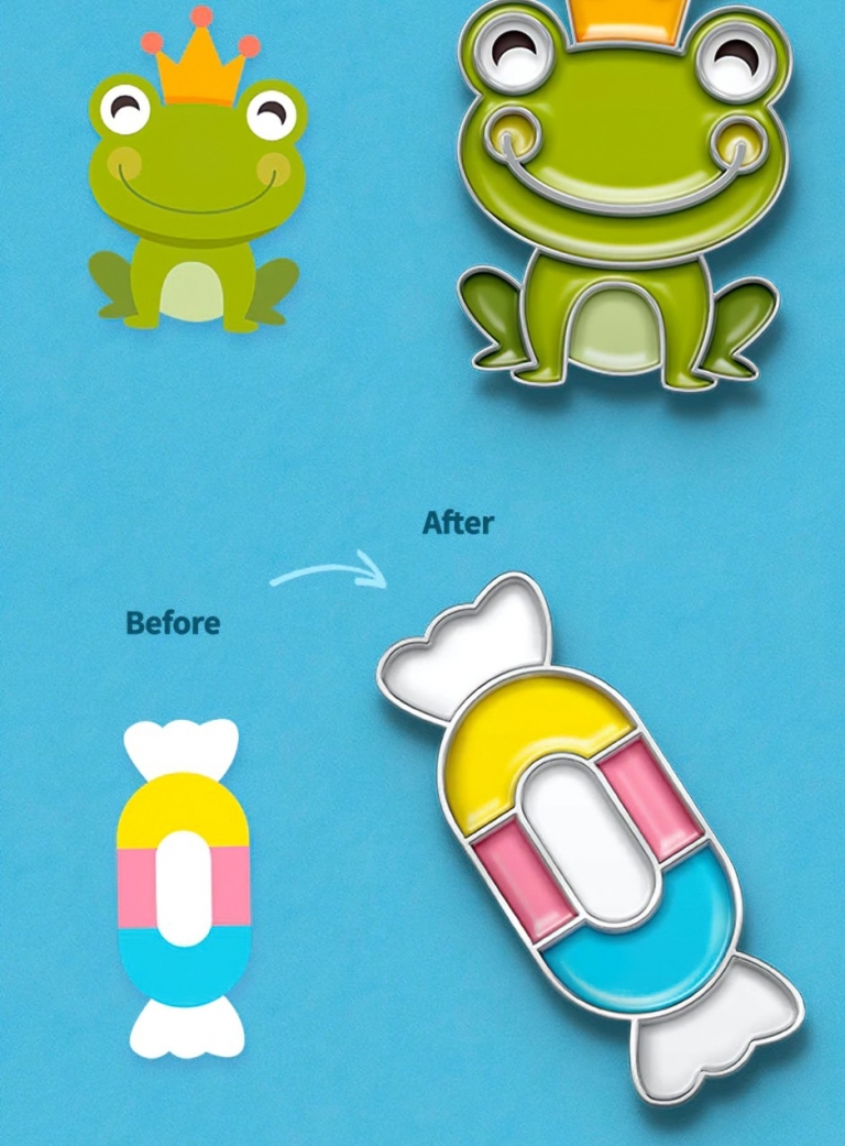 【PS插件】珐琅烤漆质感徽章样机生成器插件 Soft Enamel Pin Generator-红森林