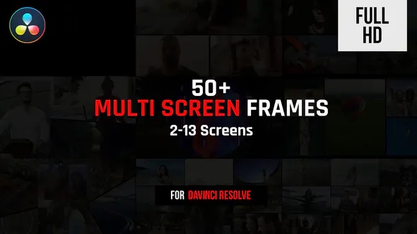 【达芬奇模板】50种多画面动态组合视频分屏预设 Multi Screen Frames Pack-红森林
