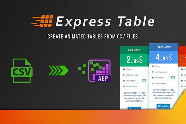 【AE脚本】从CSV数据一键创建表格动画 Express Table v1.2-红森林