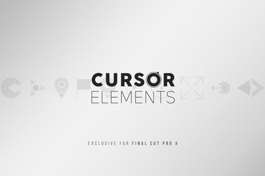【FCPX插件】100个现代简单光标定点元素文字标题注释动画预设 LenoFX – 100 Cursor Elements-红森林