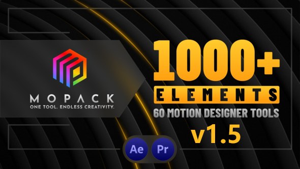 【AE/PR脚本】1000组时尚流行图形海报设计封面背景文字标题排版宣传动画 MoPack – Motion Graphics Pack v1.5-红森林