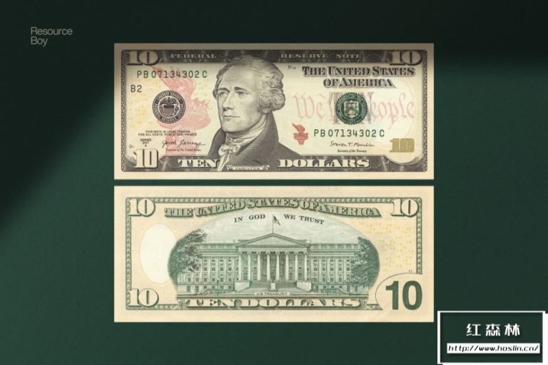 【图片素材】16款高分辨率美元货币正反面高清图片素材 16 Dollar Textures-红森林